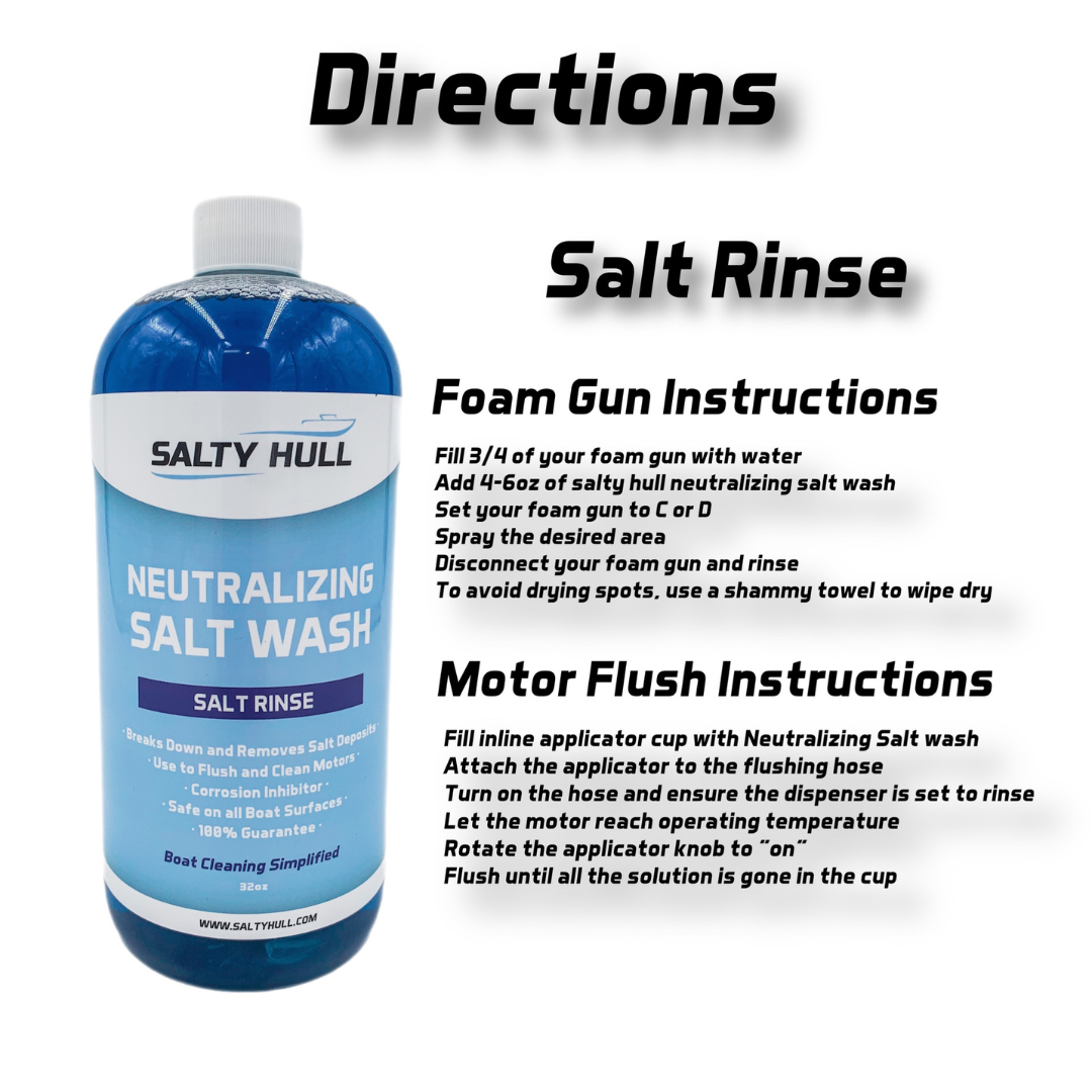 Salt Rinse- Neutralizing Salt Wash- Engine Flush - Salty Hull